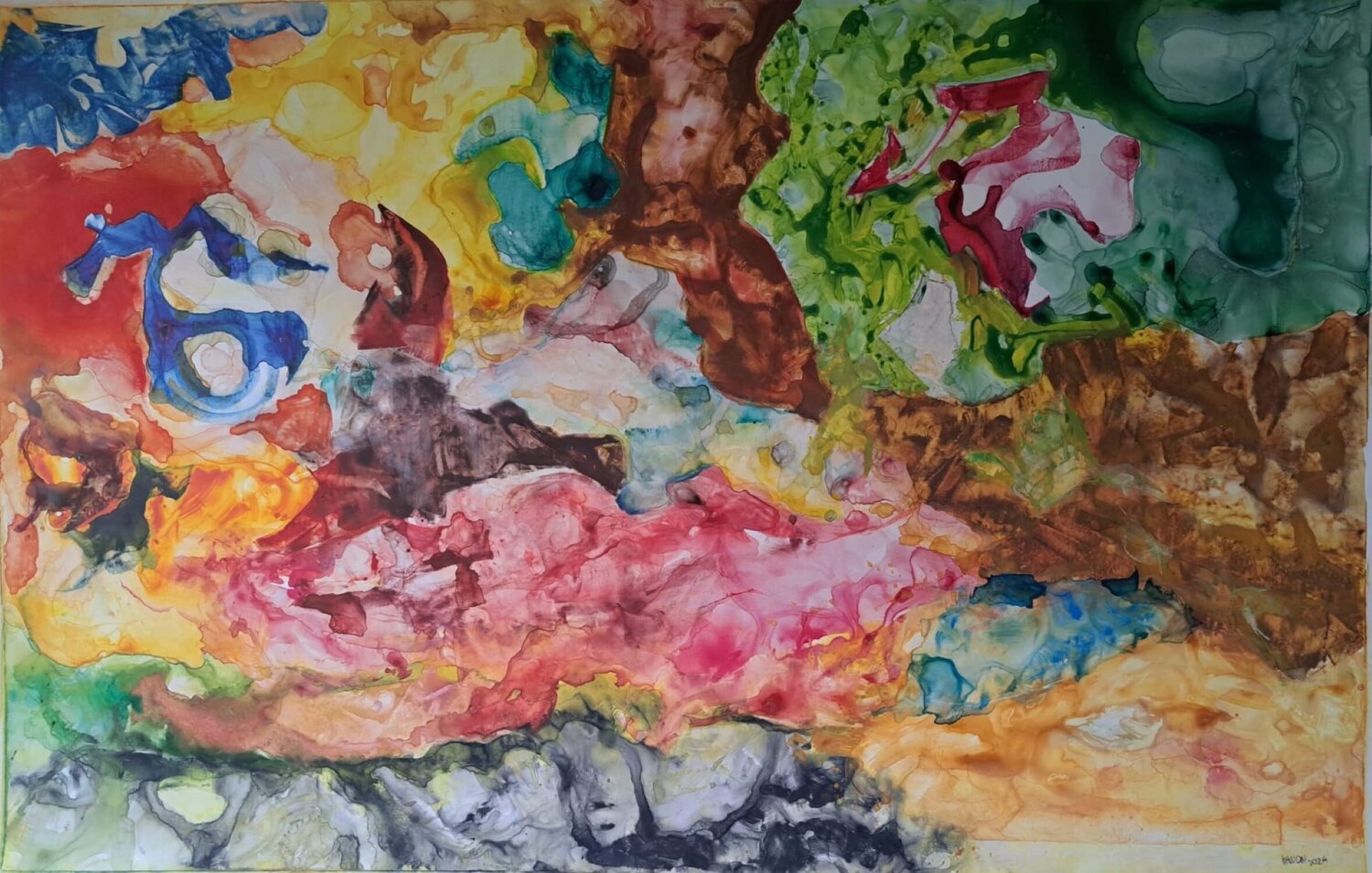 In the trap by Leszek Nowak (2023) : Painting Acrylic, Tempera on ...