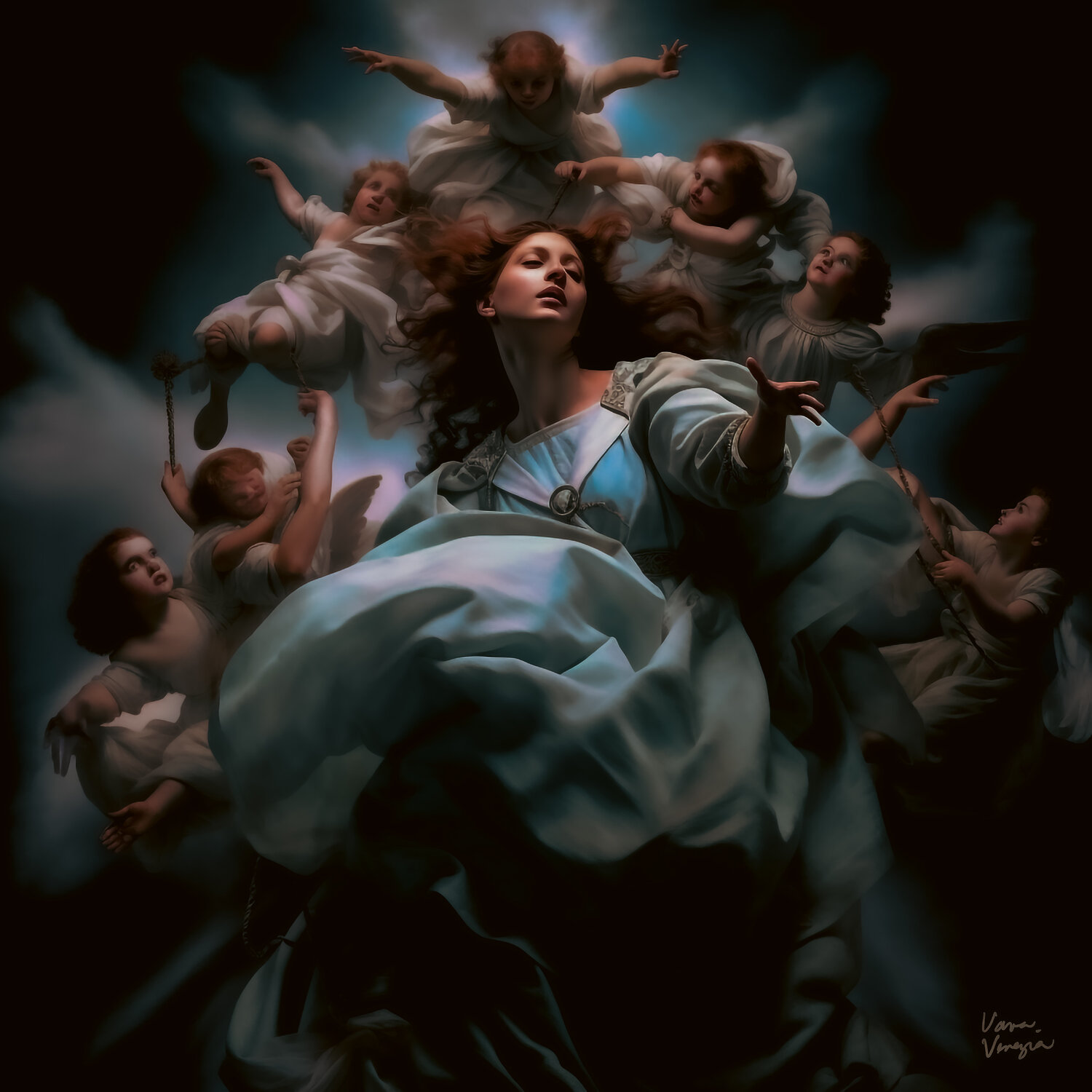 Mary and the Angles by Vava Venezia Dellert (2023) : Print Giclée print ...