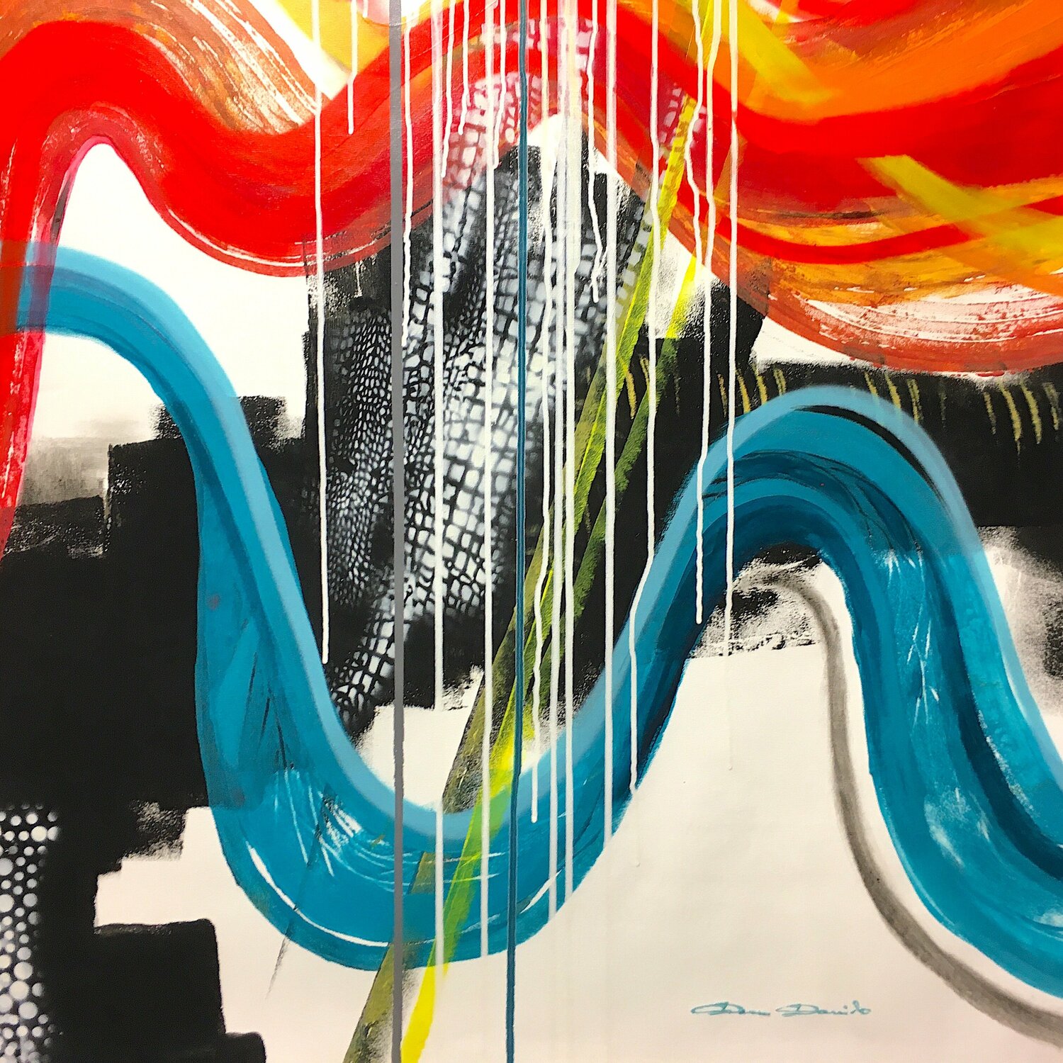 Résonner de Dam Domido (2021) : Peinture Acrylique, Peinture en bombe sur Toile - Singulart