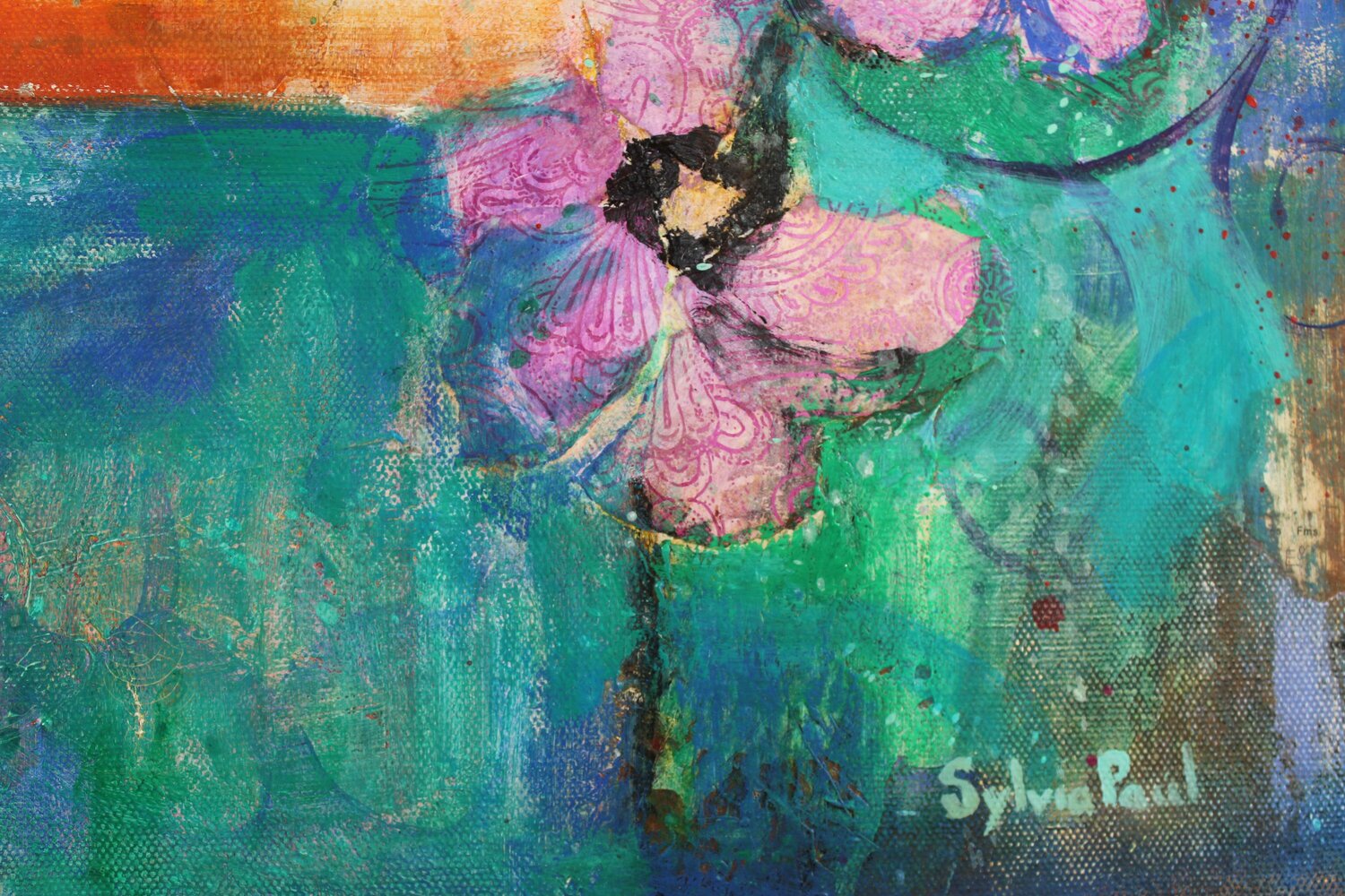 Sunset Still Life by Sylvia Paul (2014) : Painting Acrylic, Collage on ...