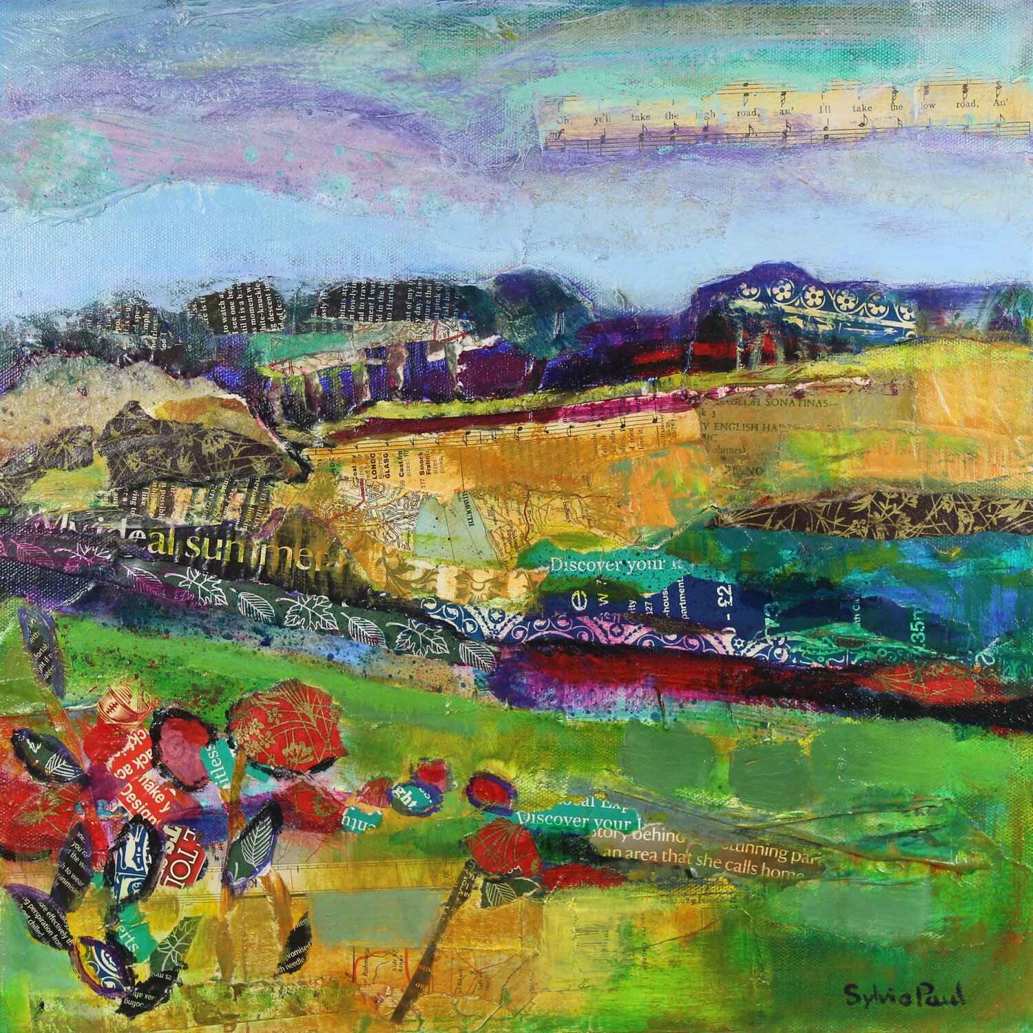 Ideal Summer by Sylvia Paul (2015) : Painting Acrylic, Collage on ...