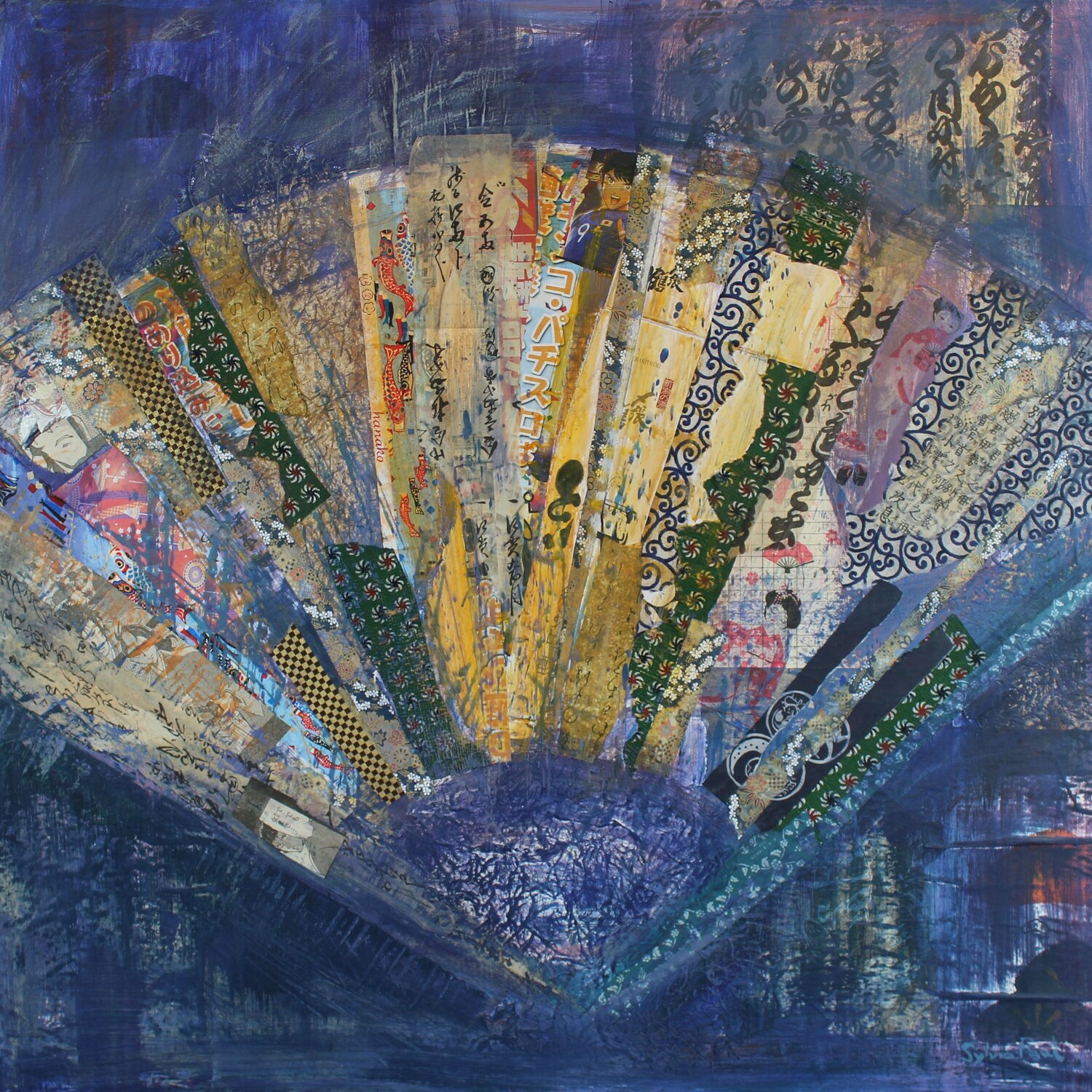 Fan by Sylvia Paul (2022) : Painting Acrylic, Collage on Canvas - Singulart