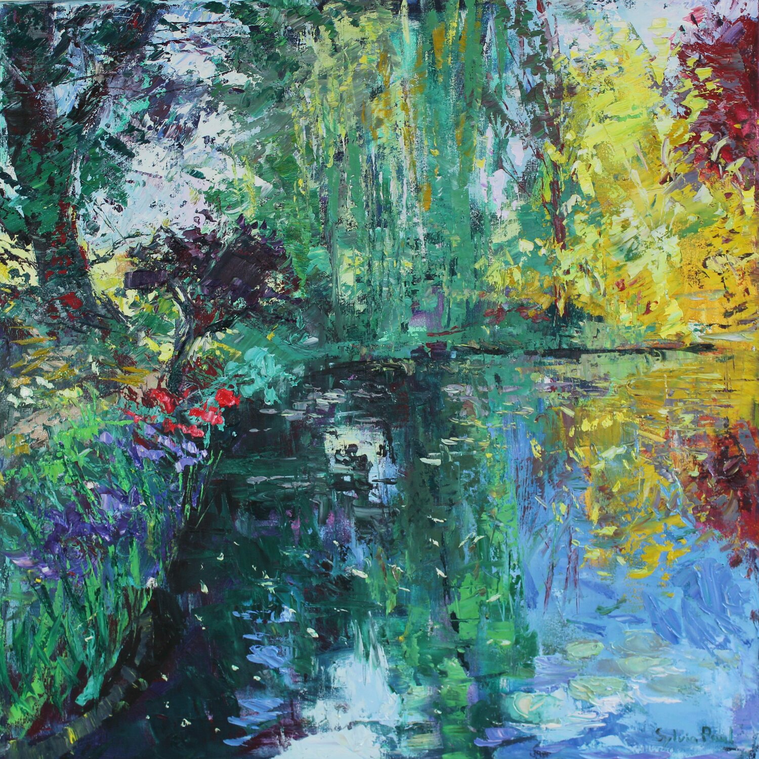 Corner of Monet's Garden by Sylvia Paul (2023) : Painting Oil on Canvas ...