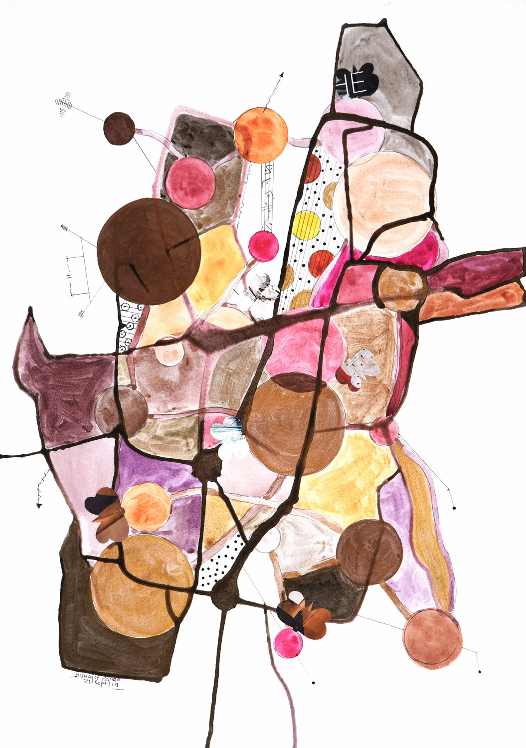 ALIENS AND MY PLANET(DREAM 02)) by Biswajit Panda (2020) : Work on Paper Acrylic, Watercolor on ...