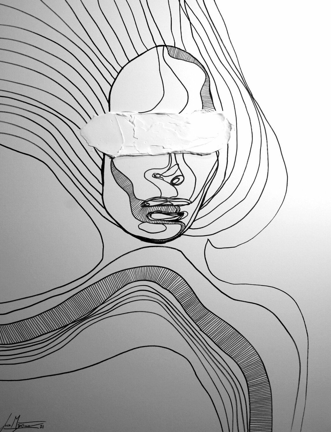 Traces V – The Silence Between Thoughts (Original Series – Hand Painted 1/3) de Juca Maximo ...