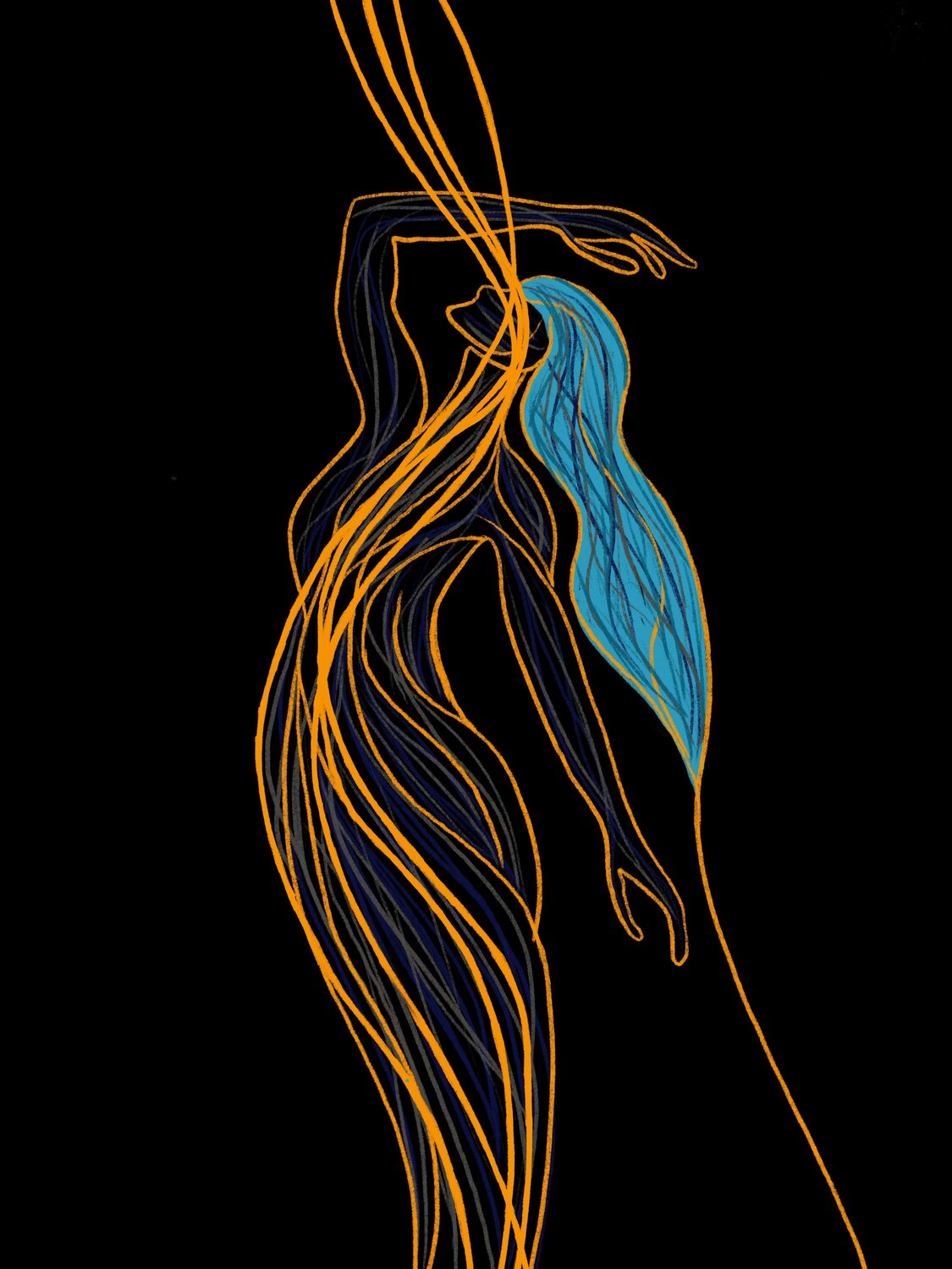 Energy XXV – The Blue Flow (Limited Edition 1/9 – Work painted by hand) de Juca Maximo (2022 ...