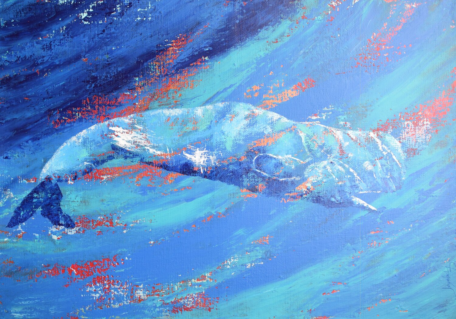 Le songe du cachalot by Jezabel Poli (2022) : Painting Acrylic on Canvas - Singulart