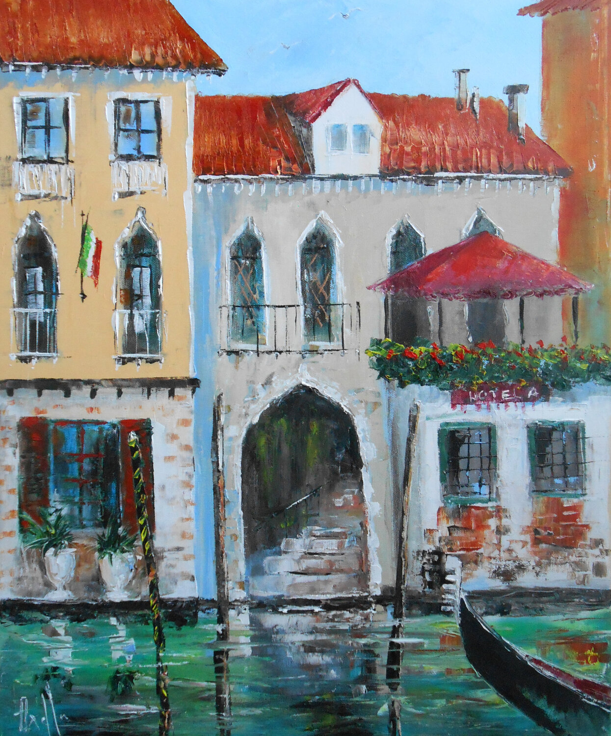 Au bord du Grand Canal de Venise by Axelle Bosler (2022) : Painting Oil ...