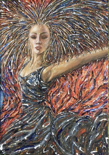 The bull by Maria Vamvakidi (2015) : Painting Oil on Canvas - Singulart