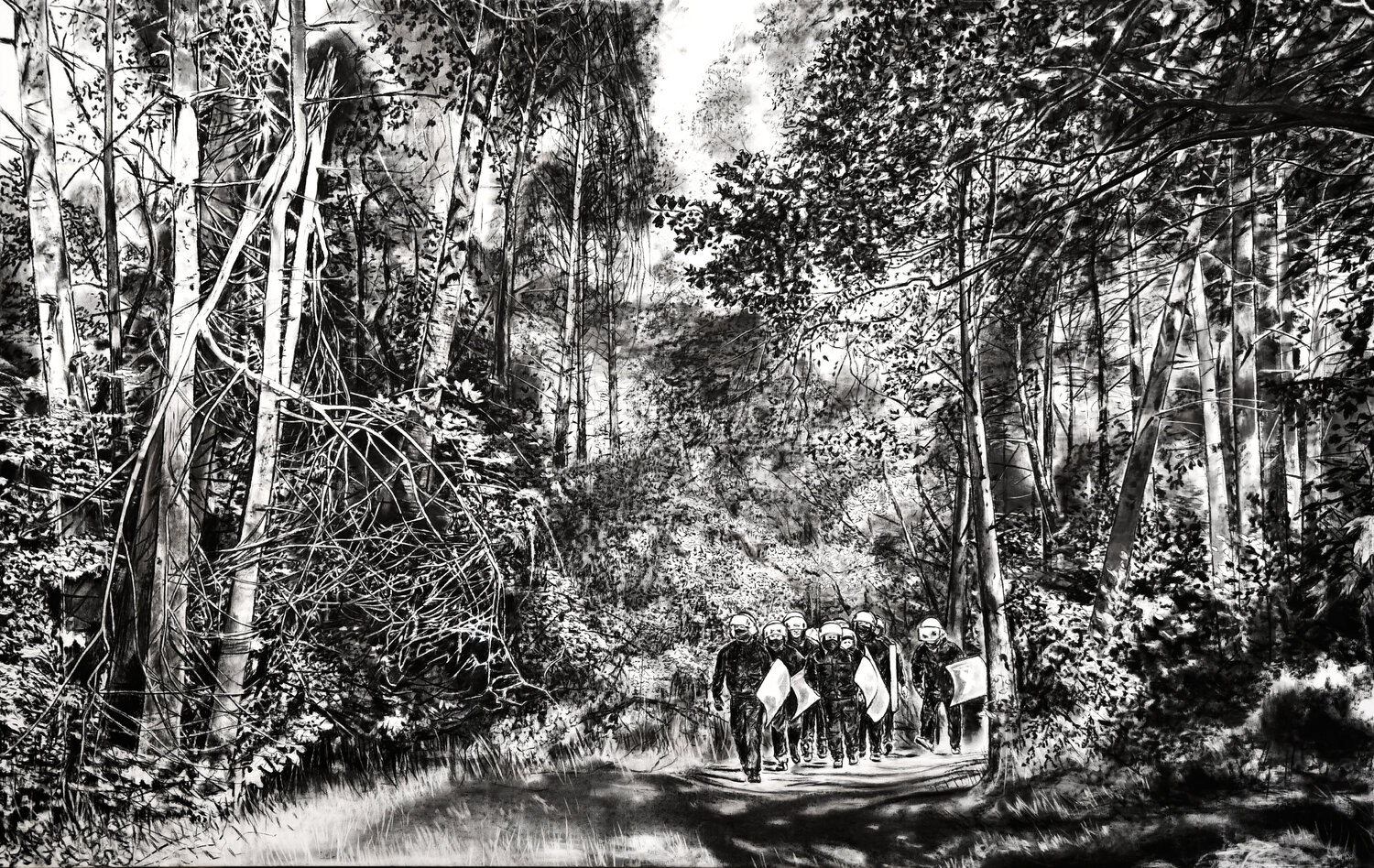 Tumult: Procession I by Sebastiaan Verhees (2019) : Drawing Charcoal on ...