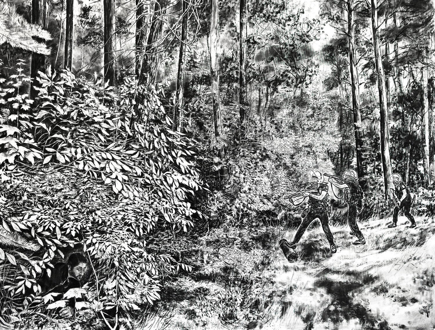 Tumult: Hunting Scene by Sebastiaan Verhees (2020) : Drawing Charcoal ...