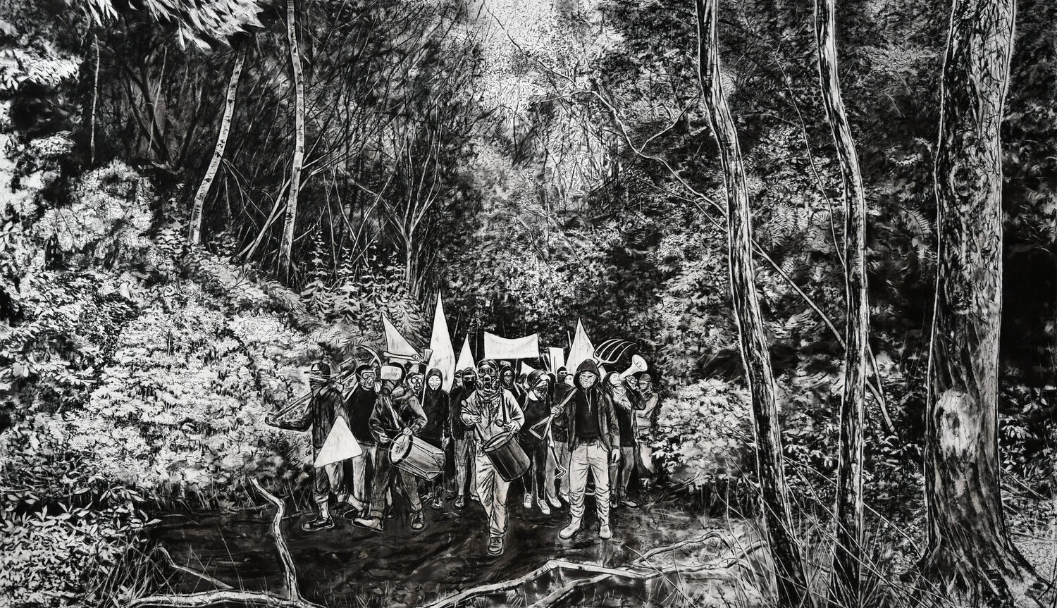 Tumult: Procession II by Sebastiaan Verhees (2020) : Drawing Charcoal ...