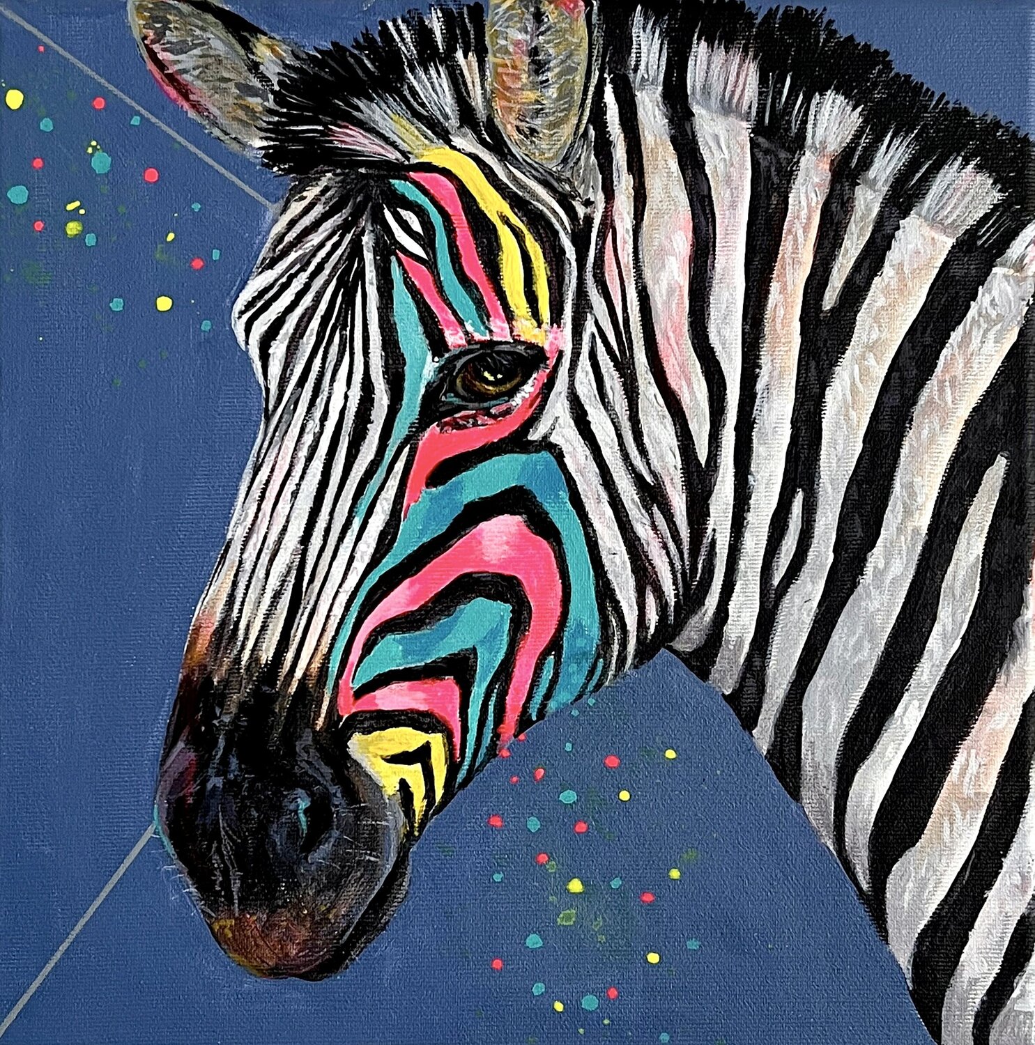 Colorful Zebra Painting