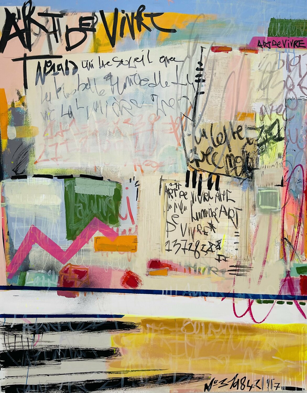 "Art de Vivre" by Manaz Raiszadeh (2022) : Painting Acrylic, Pastel on ...