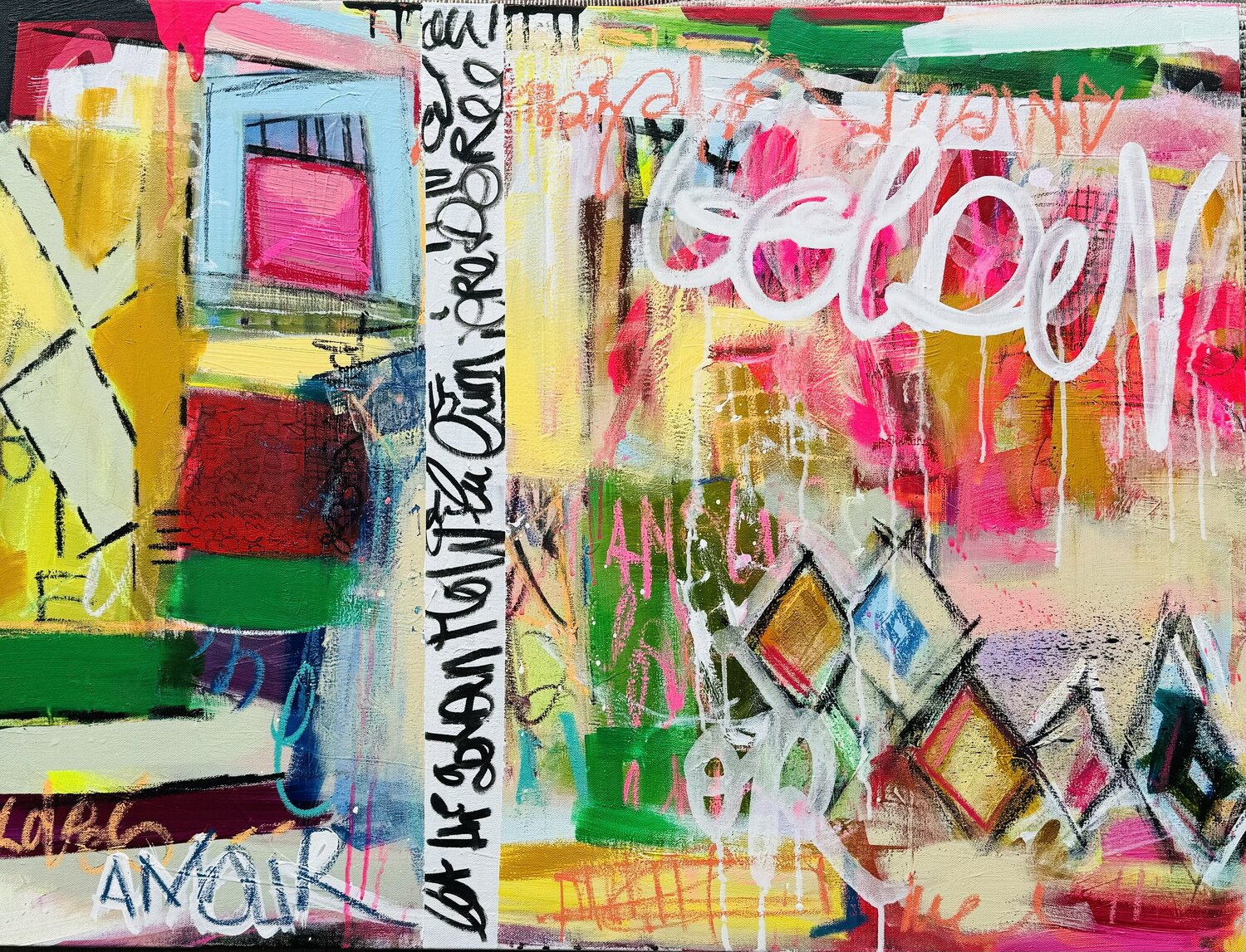 "Golden Vibes" by Manaz Raiszadeh (2024) : Painting Acrylic on Canvas ...