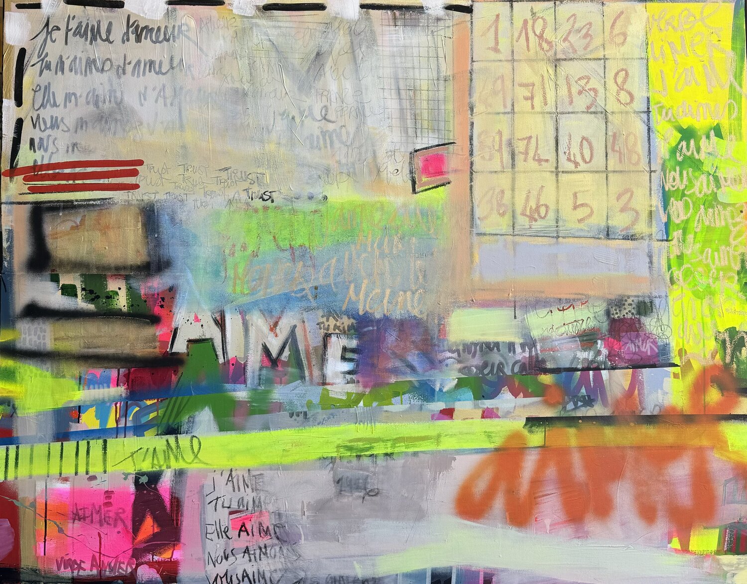 "Aimer" by Manaz Raiszadeh (2024) : Painting Acrylic, Spray Paint on ...