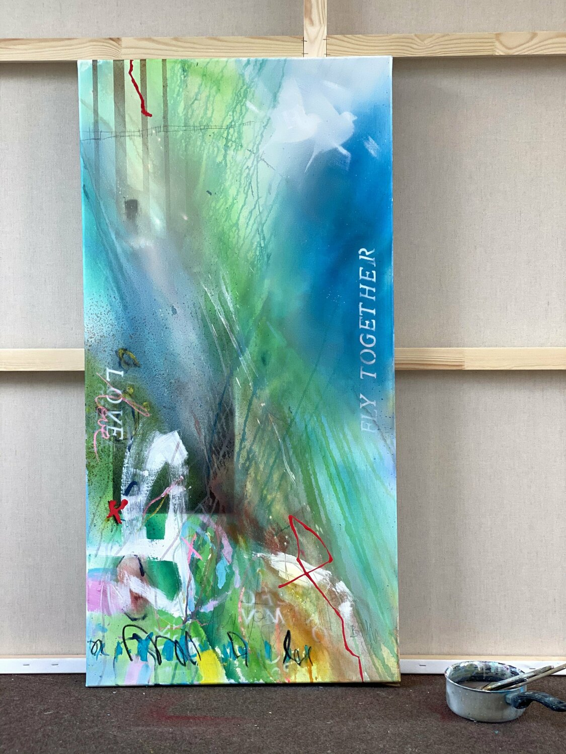 Fly together II #love by Bea Schubert (2019) : Painting Acrylic, Pastel ...