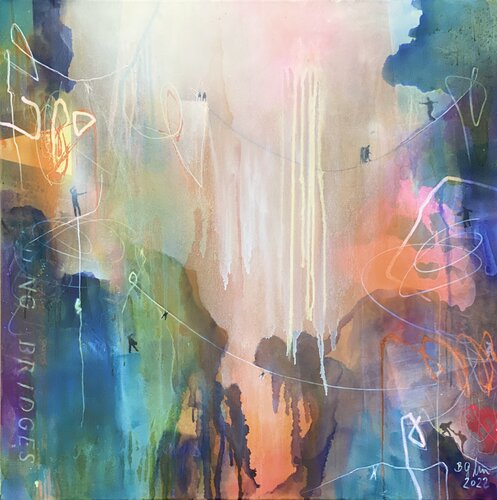 Building Bridges No.16 by Bea Schubert (2022) : Painting Acrylic, Spray ...