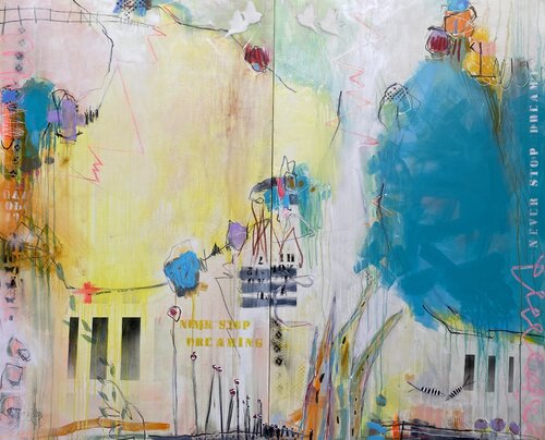 Never stop dreaming No.3 (diptychon) by Bea Schubert (2023) : Painting ...