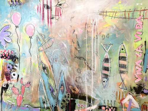 Viva la Vida No.16 by Bea Schubert (2024) : Painting Acrylic, Pastel on ...