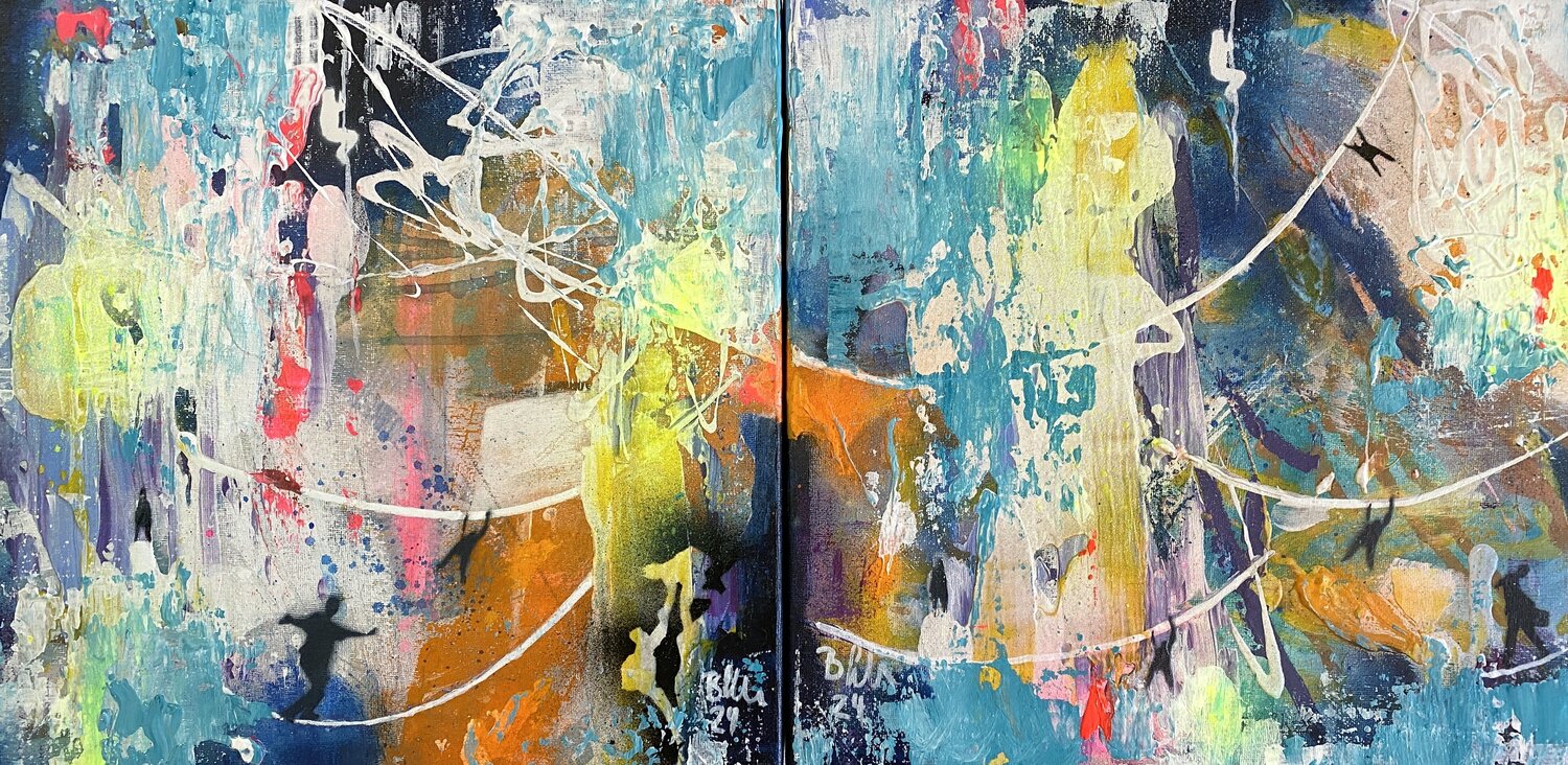 Building Bridges No.19 (Diptychon) by Bea Schubert (2024) : Painting ...