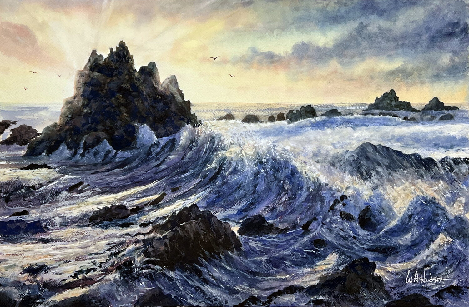 Ocean Wonders by Bill Hudson (2024) : Painting Watercolor on Paper ...