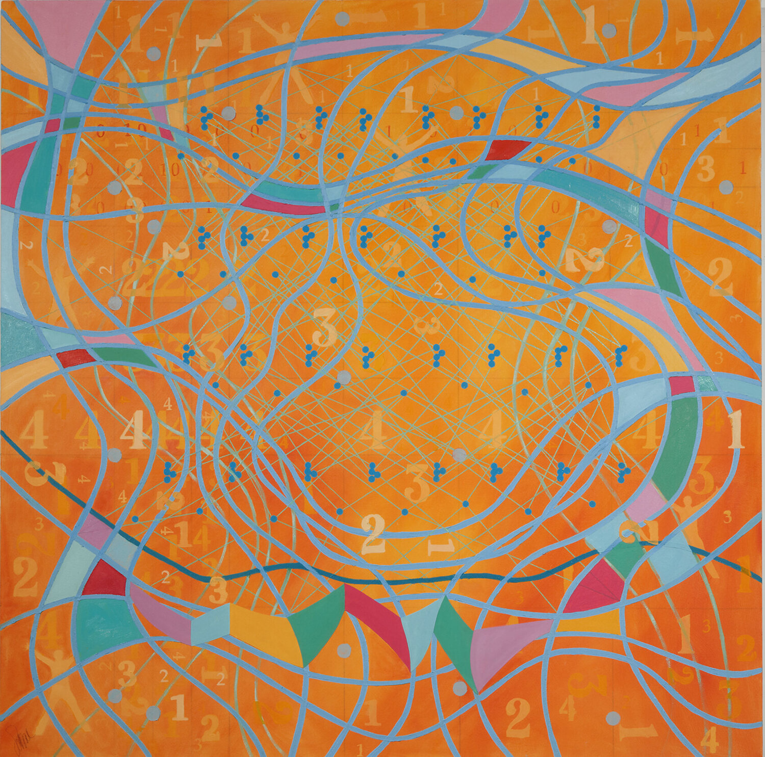 Circuitous Route von Sabre Esler (2024): Malerei Öl, Collage auf ...