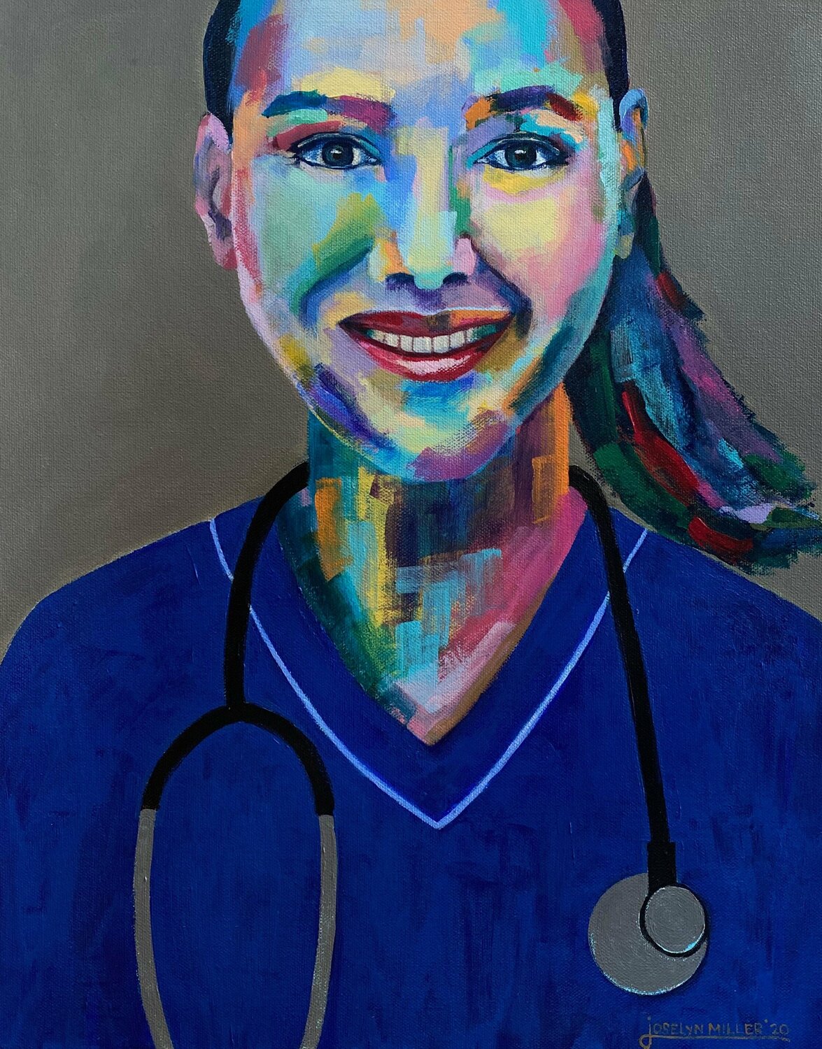 Essential Workers - Nurse by Joselyn Miller (2020) : Painting Acrylic ...