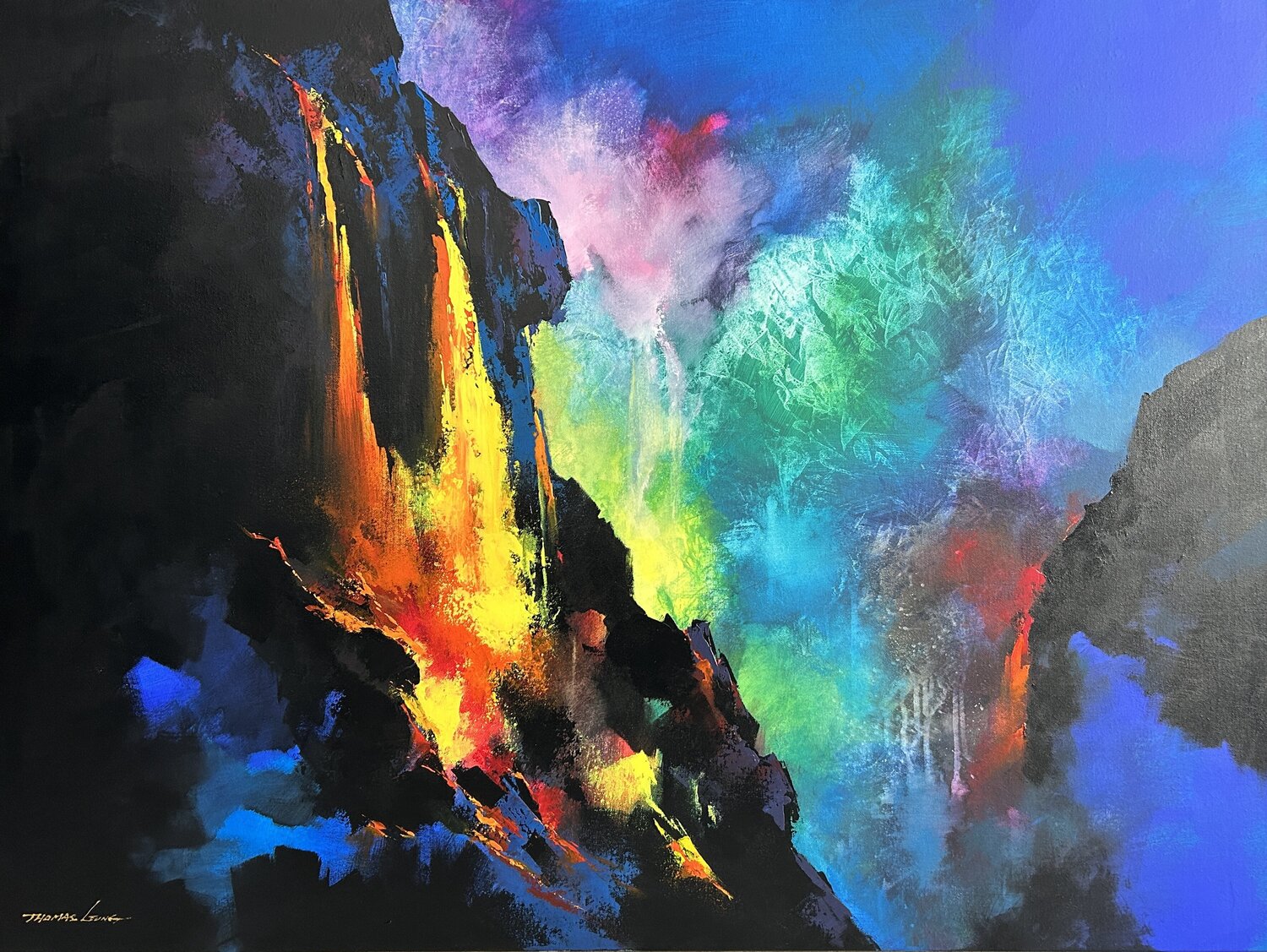 Lava Flow II de Thomas Leung (N.D) : Peinture Acrylique sur Toile ...