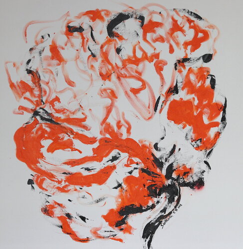 Abstract Flower 05 by Santhosh C H (2018) : Painting Acrylic on Canvas ...