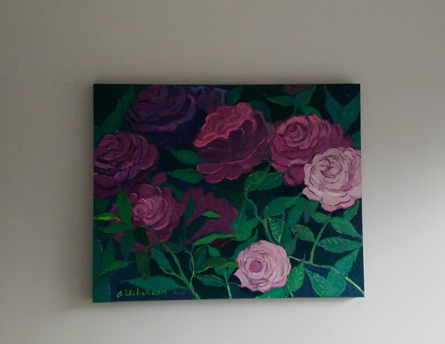 Pionies by Areg Elibekian (2020) : Painting Oil on Wood - Singulart