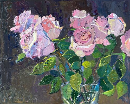 Still life with Roses by Areg Elibekian (2024) : Painting Oil on Canvas ...
