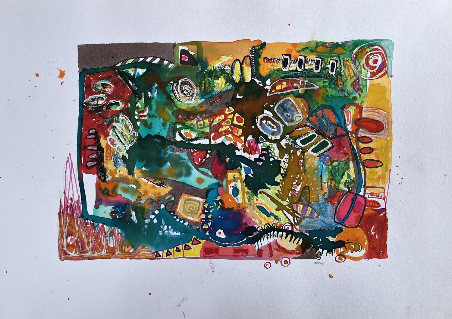 Despliegue 05 von Sandra Botner (2019): Malerei Aquarell, Ölkreide auf ...