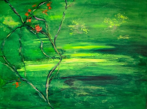 Scandinavian Autumn by Aase Lind (2018) : Painting Acrylic, Pencil on ...