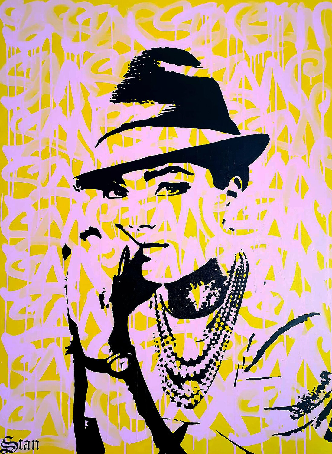 ROMY IN YELLOW AND PINK by STAN (2020) : Painting Acrylic, Graffiti on ...