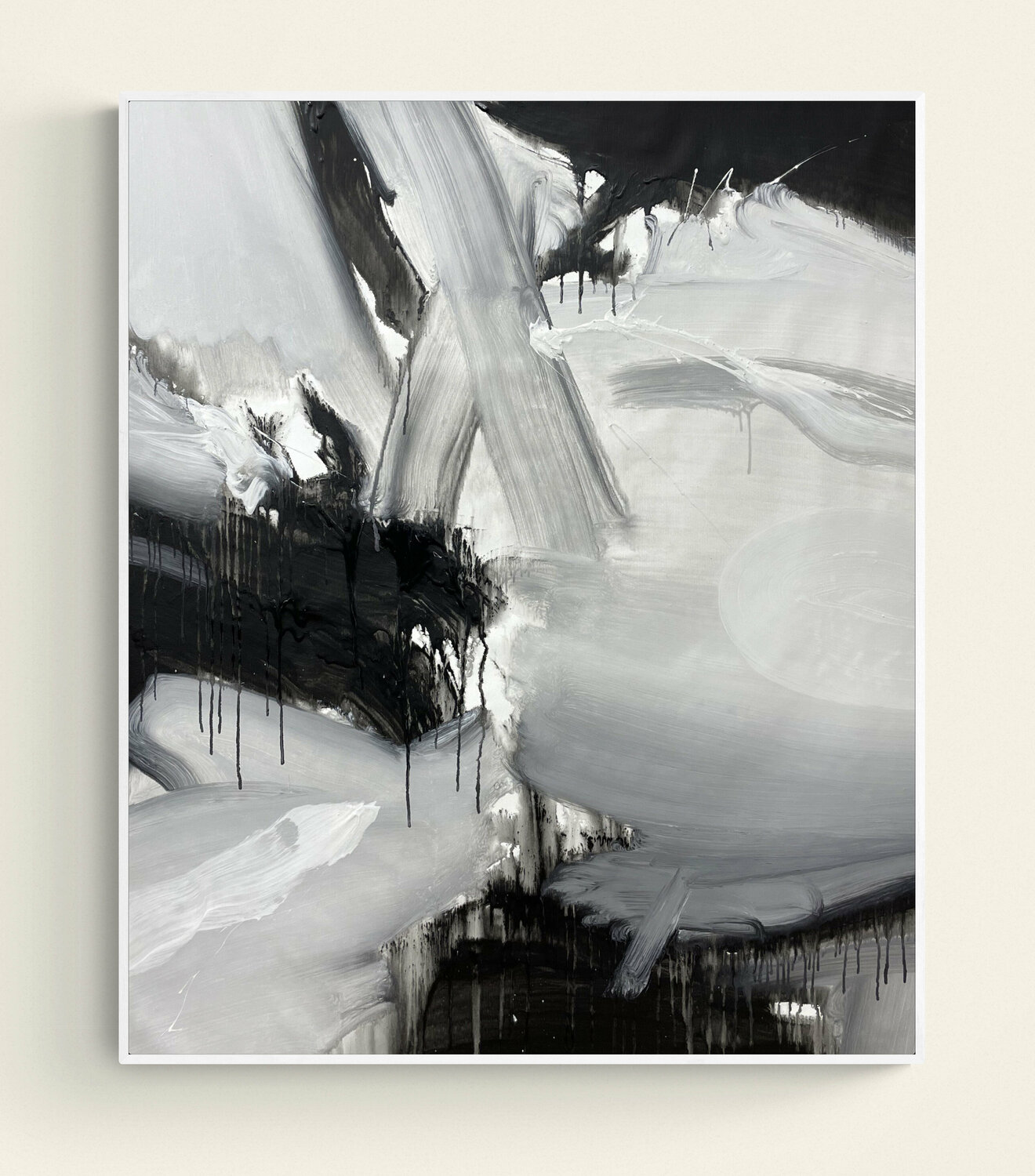 White and Black 30 by Nazarii Medvid (2022) : Painting Acrylic on ...