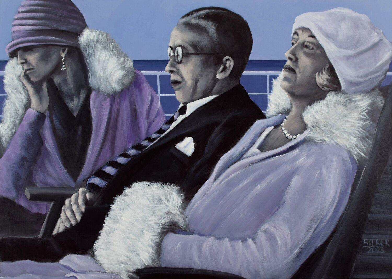 Deck chair people IV by Prof. Gerhard Silber (2023) : Painting Acrylic ...