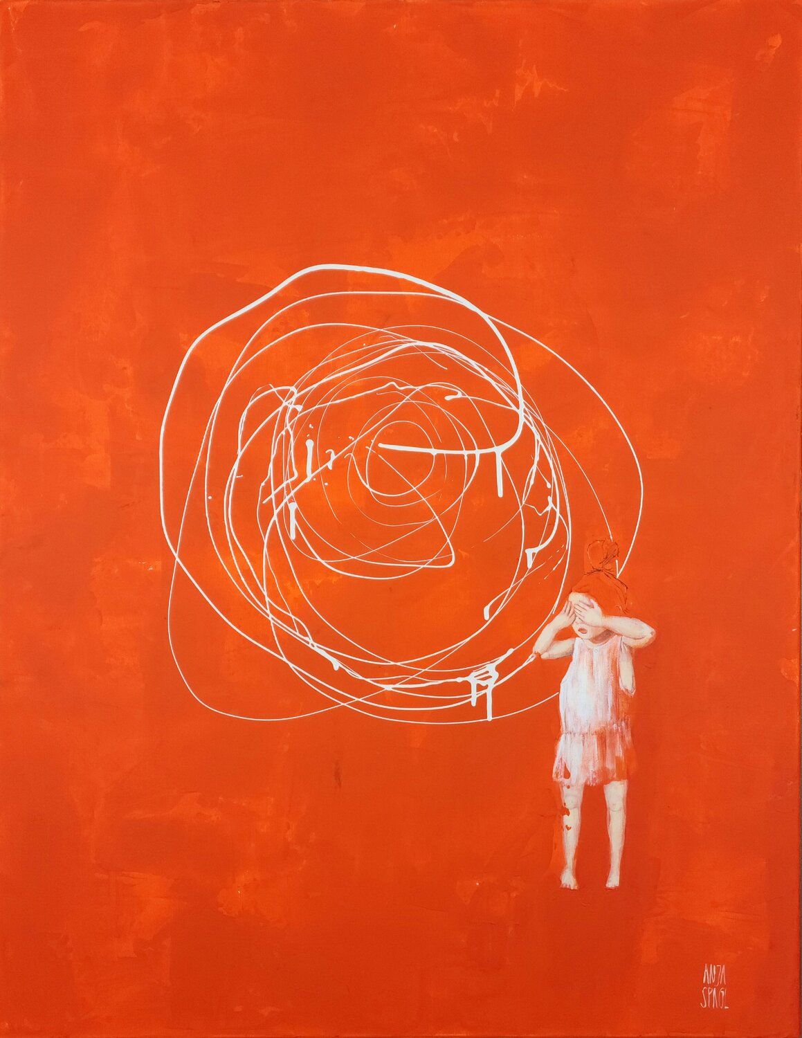 Chaos von Anja Spagl (2023): Malerei Acryl, Emaille auf Leinwand ...