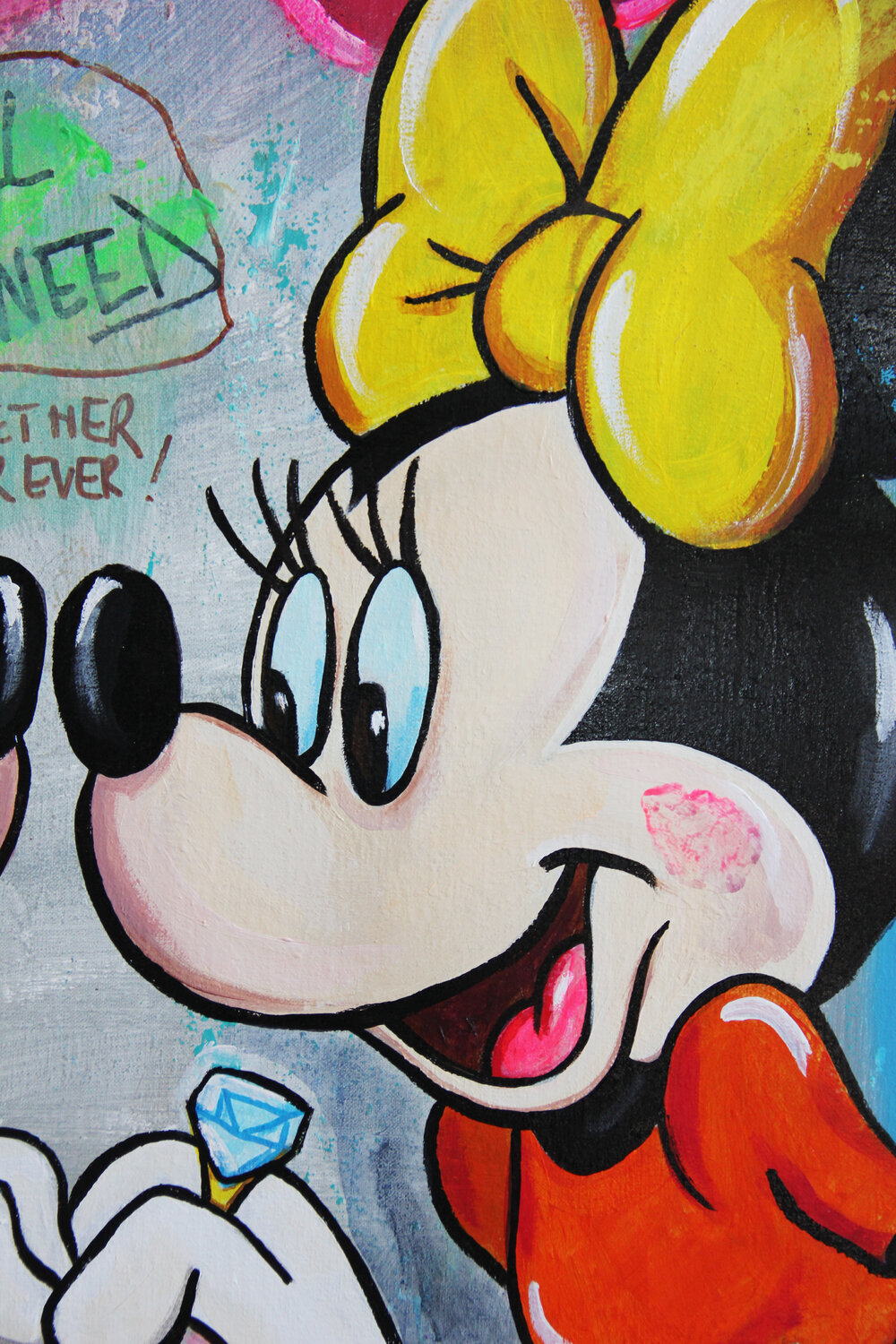 Mickey and Minnie Love Heart by Kristin Kossi (2022) : Painting Acrylic ...