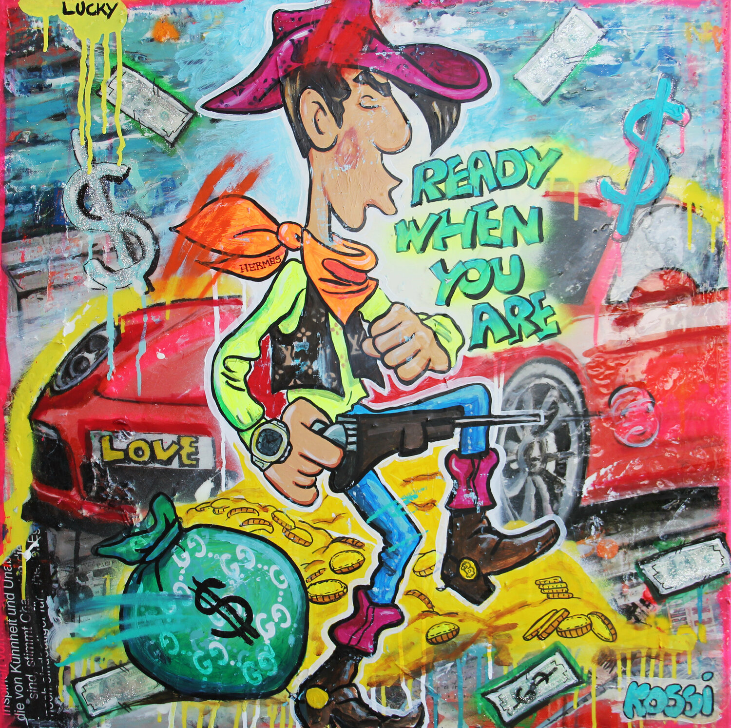 Lucky Luke Ready by Kristin Kossi (2022) : Painting Acrylic, Spray ...