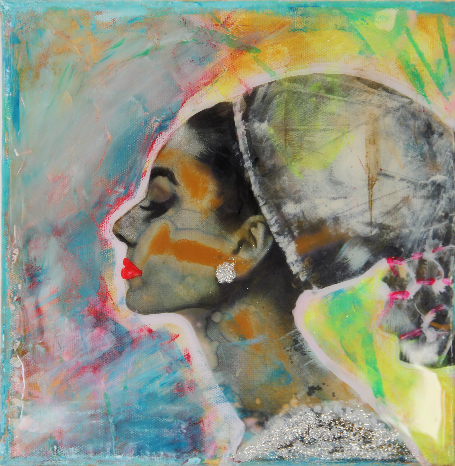 Audrey Silver & Pastel von Kristin Kossi (2021): Malerei Acryl, Collage ...