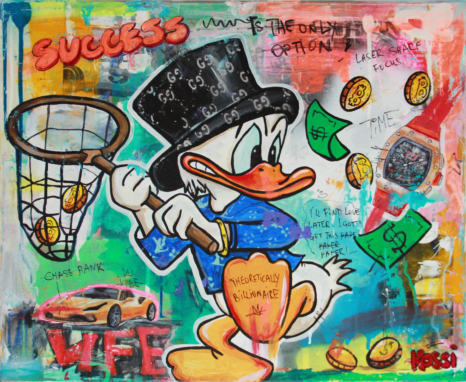 Little Scrooge - Money Catch by Kristin Kossi (2022) : Painting Acrylic ...