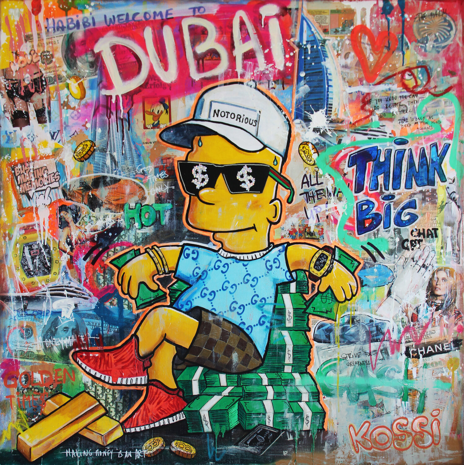 Think big in Dubai by Kristin Kossi (2023) : Painting Acrylic, Collage ...