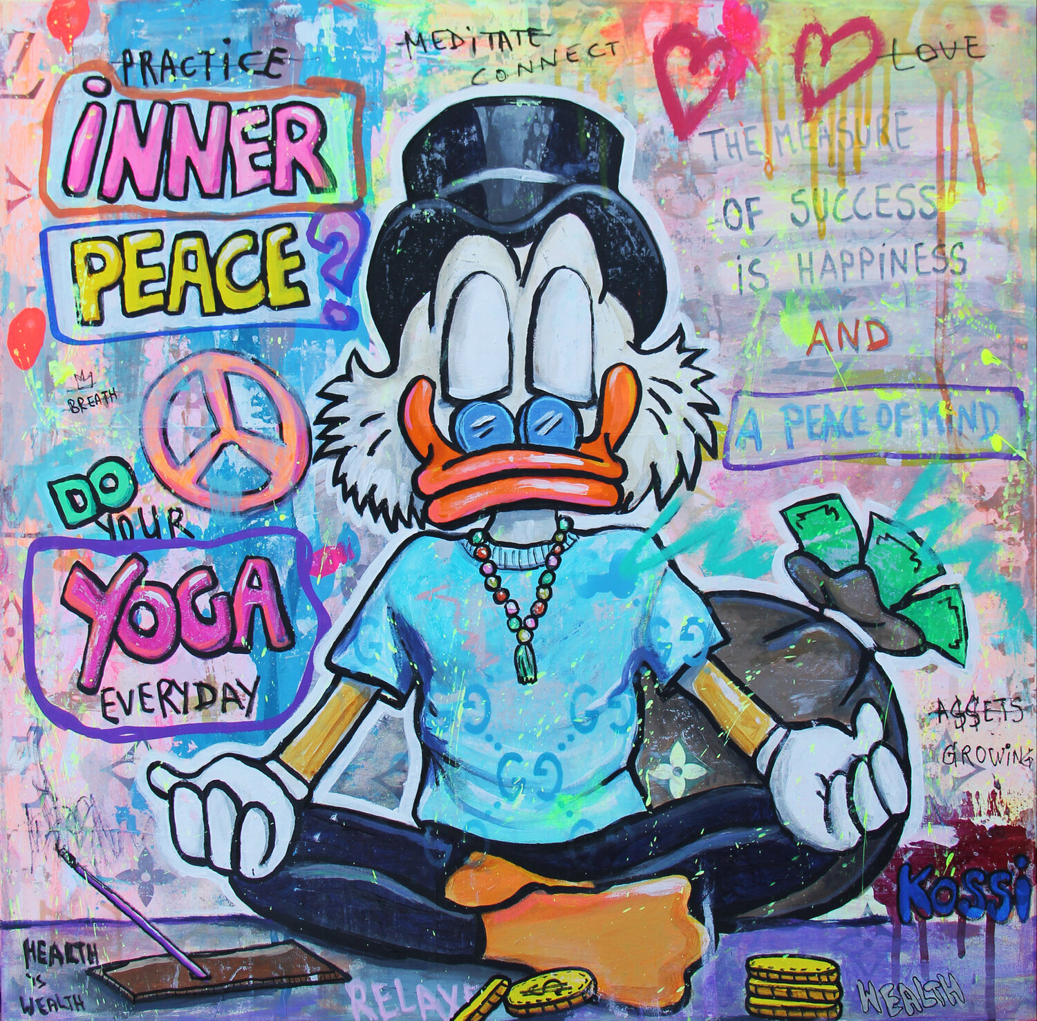 Scrooge McDuck Yoga Time by Kristin Kossi (2024) : Painting Acrylic ...