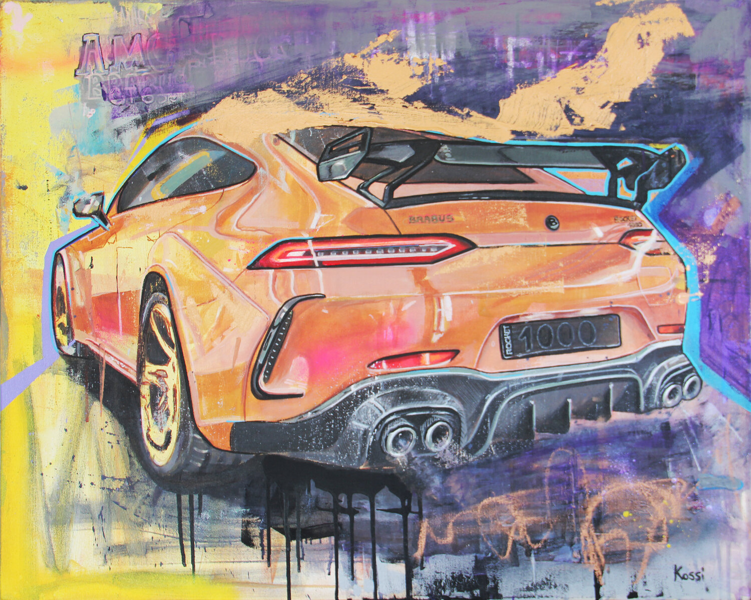 Brabus Rocket 1000 by Kristin Kossi (2024) : Painting Acrylic, Collage ...