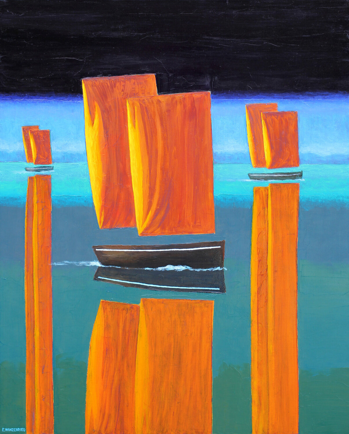 La régate inattendue by Eric Winzenried (2022) : Painting Oil on Canvas ...