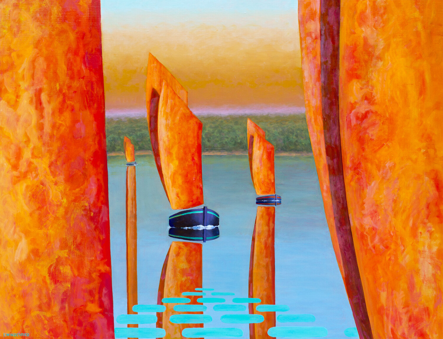 La régate entre les voiles by Eric Winzenried (2023) : Painting Oil on ...