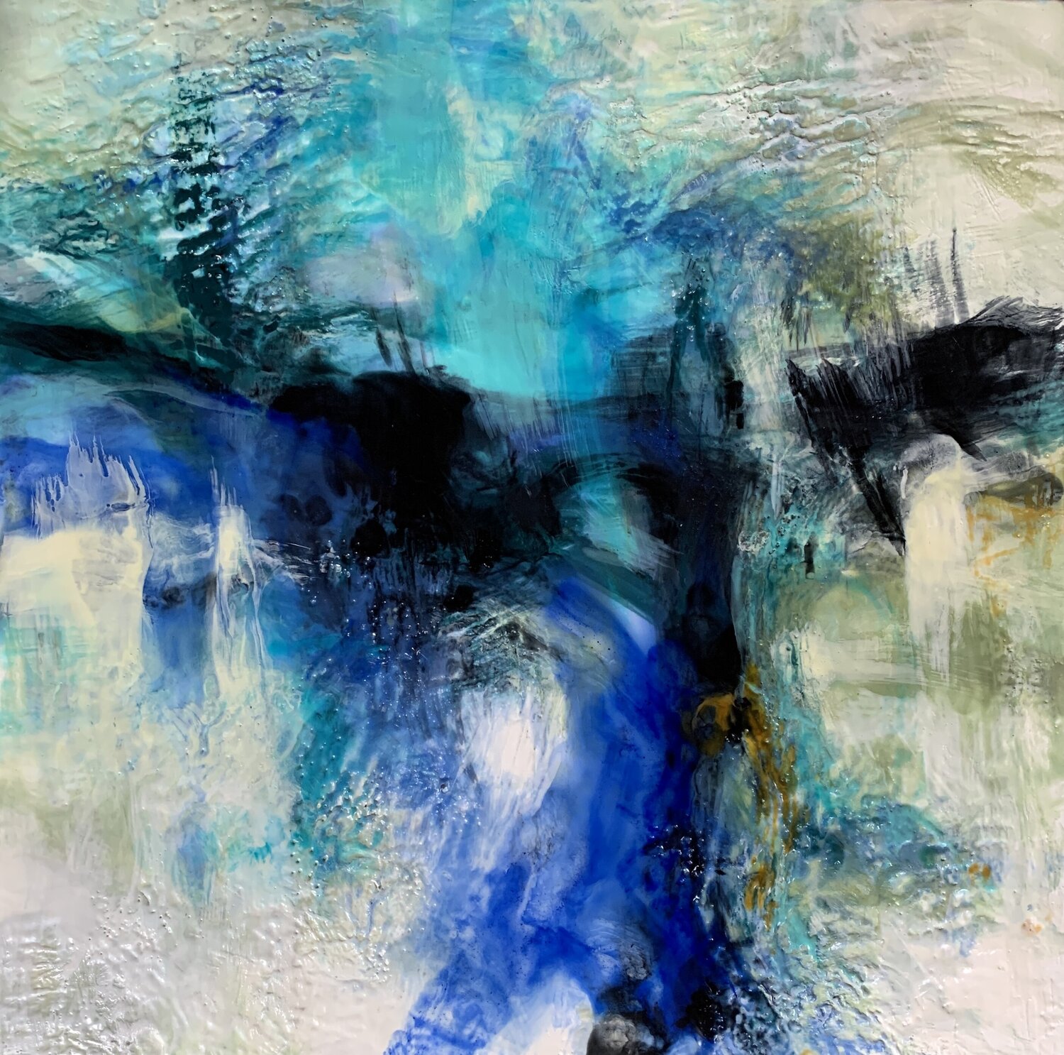 Winter Storm by Katja Wittmer (2022) : Painting Oil, Wax on Wood ...