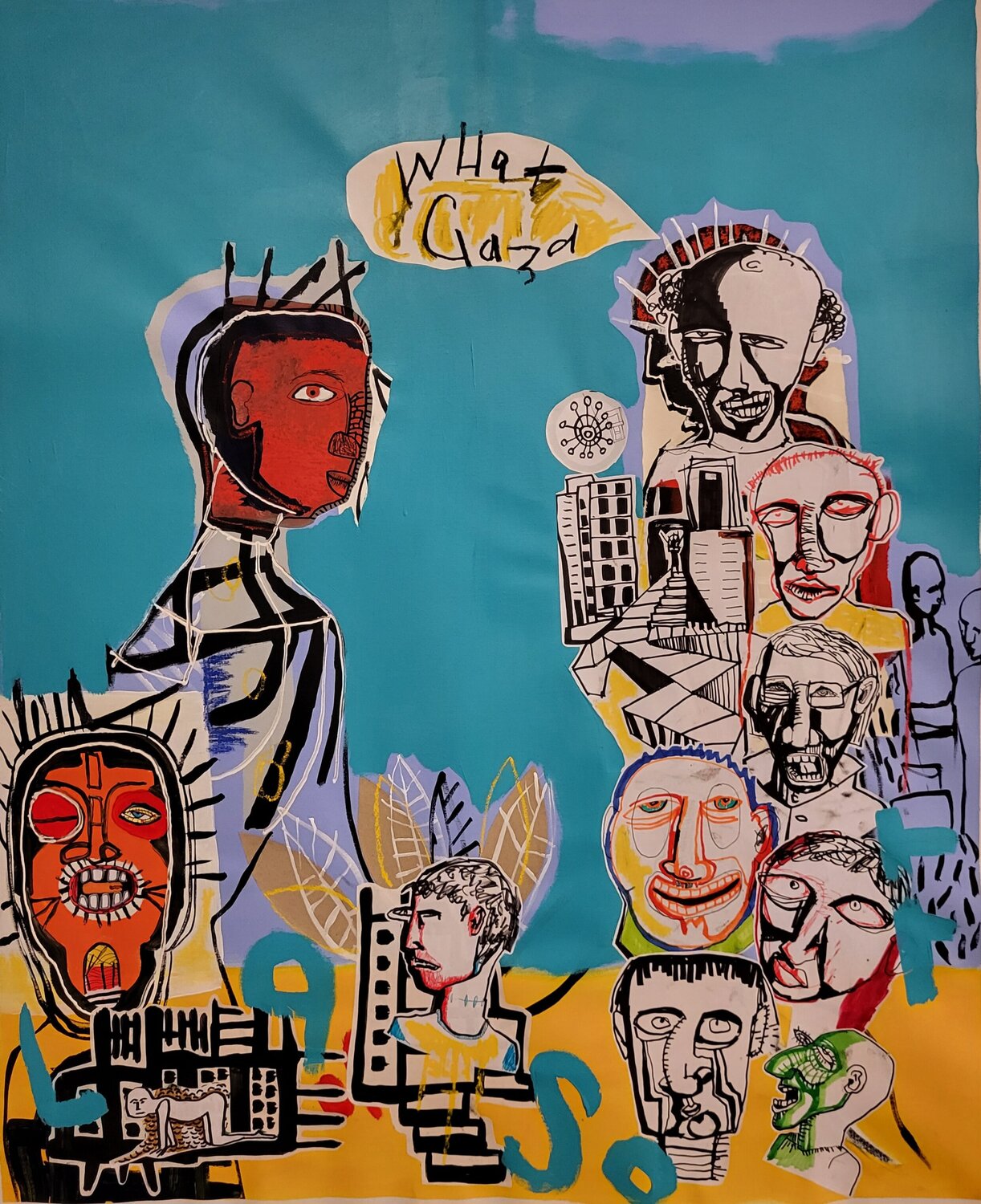 L A by Marc Rayner (2023) : Painting Acrylic, Collage on Canvas - Singulart