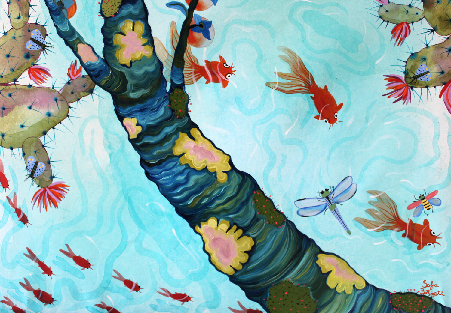 Catfish Mom by Sofia Battisti (2022) : Painting Acrylic, Oil on Canvas ...